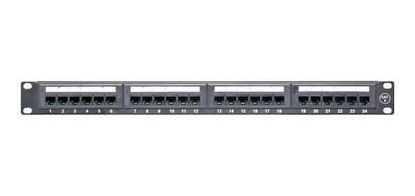 24 Port Cat6 Patch Panel, Horizontal, 110 Type, 568A & 568B Comp ...